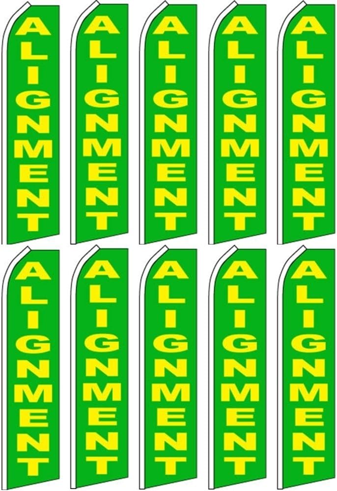 Amazon.com: 10 Swooper Flutter Flags ALIGNMENT Green Yellow : Office ...