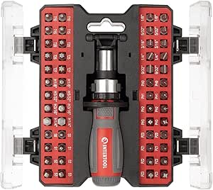 INTERTOOL 53 pcs Ratcheting Screwdriver Set, 52 Bits, High Strength Chrome Vanadium Steel, Multi ...