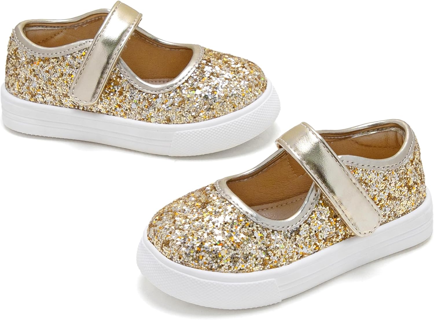 Amazon.com | Tegeek Sparkly Sneakers for Girls 3-12 Years Slip-On ...