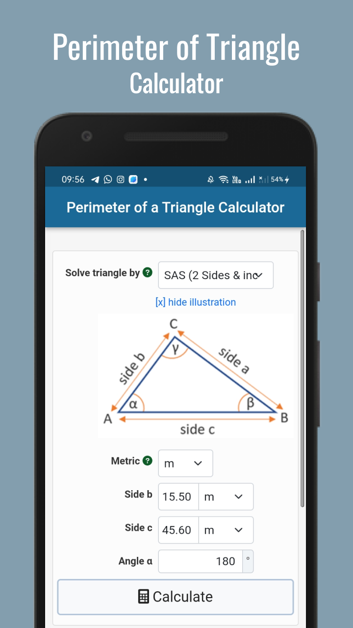 Perimeter of a Triangle Calculator - App on the Amazon Appstore