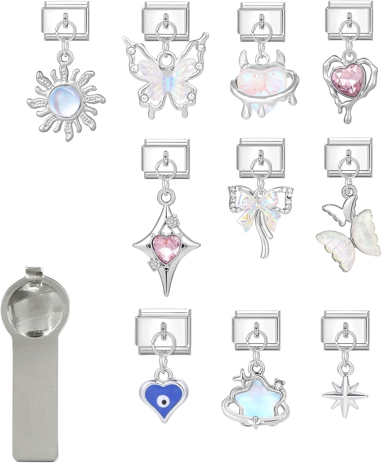 Amazon.com: Papasgix Italian Charm Bracelet Charms Pack Links Bulk with ...
