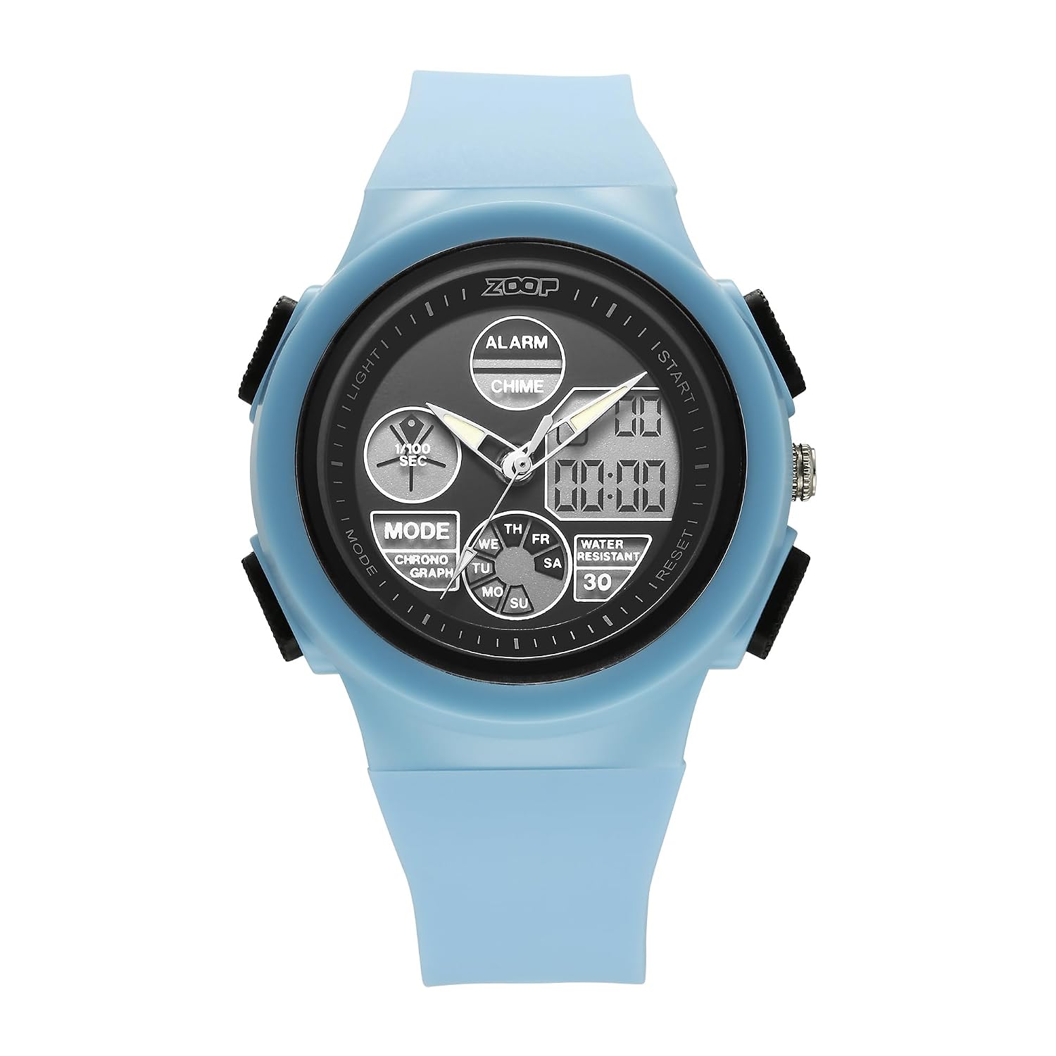 Zoop Analog Digital Watch with Black Dial & Blue Strap for Girls Kids ...
