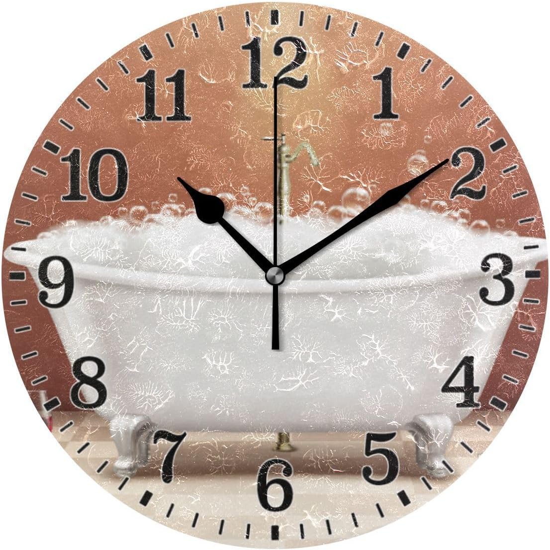 Amazon.com: JUNZAN Clock Bathtub with Frothy Romantic Wine and Candles ...