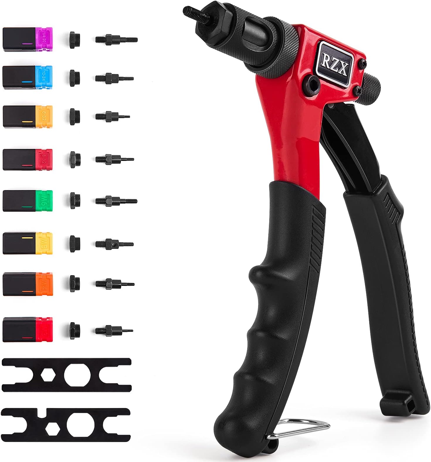 rzx 8" Rivet NUT Gun M3 M4 M5,m6,1/4-20m10-24, 8-32, 6-32,Hand Riveter ...