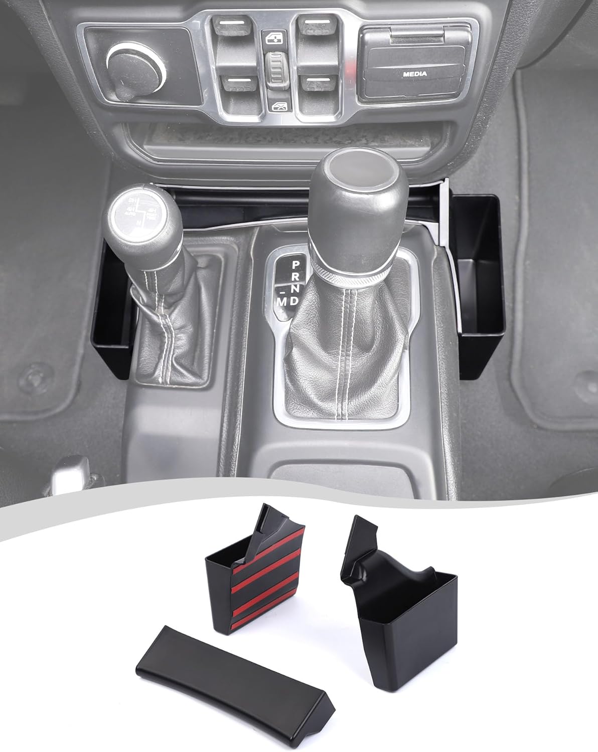 Amazon.com: Hoolcar Interior Gear Shift Organizer Tray Center Console ...