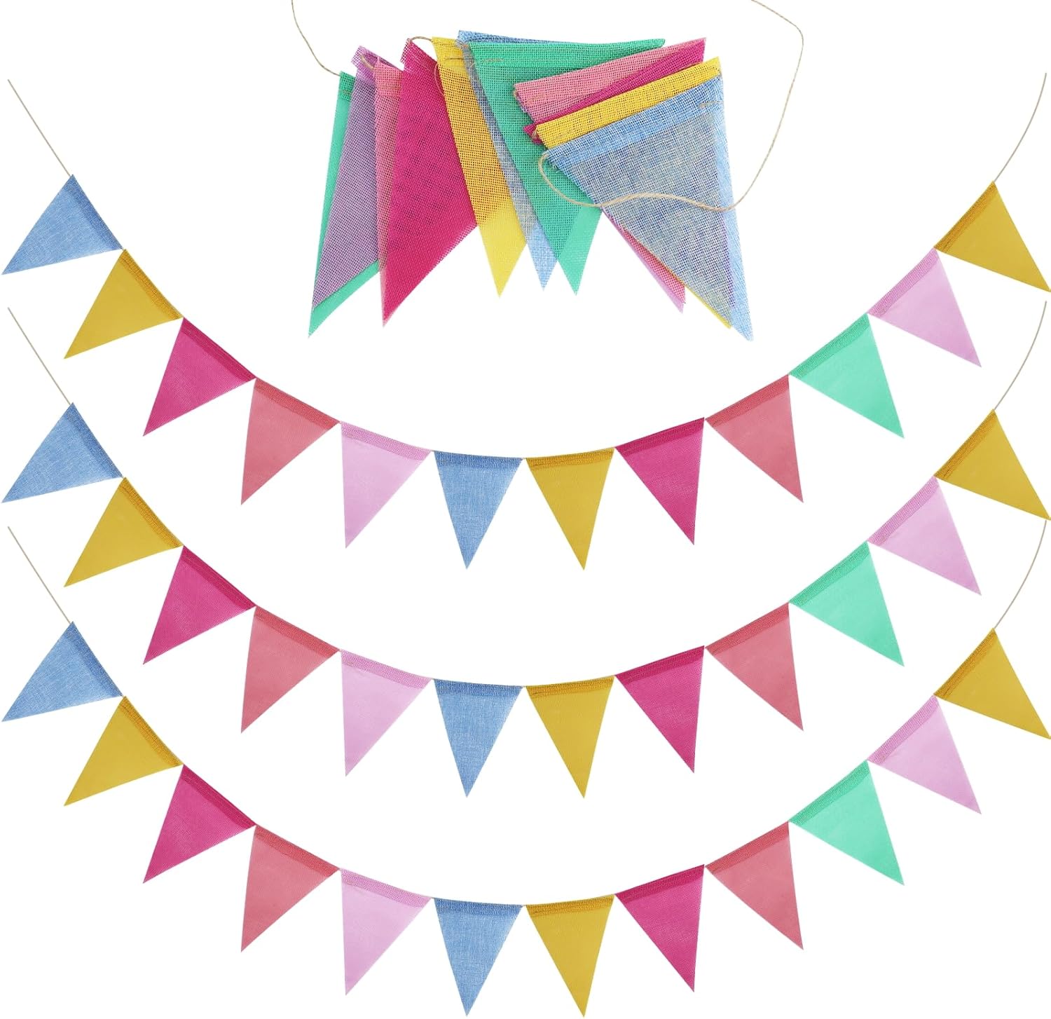 Bunting Fabric Pastel Rainbow Bunting Outdoor Waterproof for Birthday ...