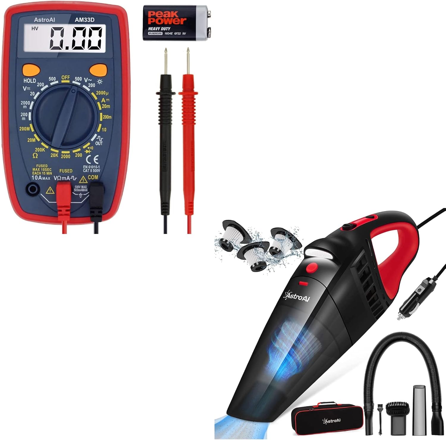 AstroAI Multimeter 2000 Counts Digital Multimeter + Car Vacuum ...
