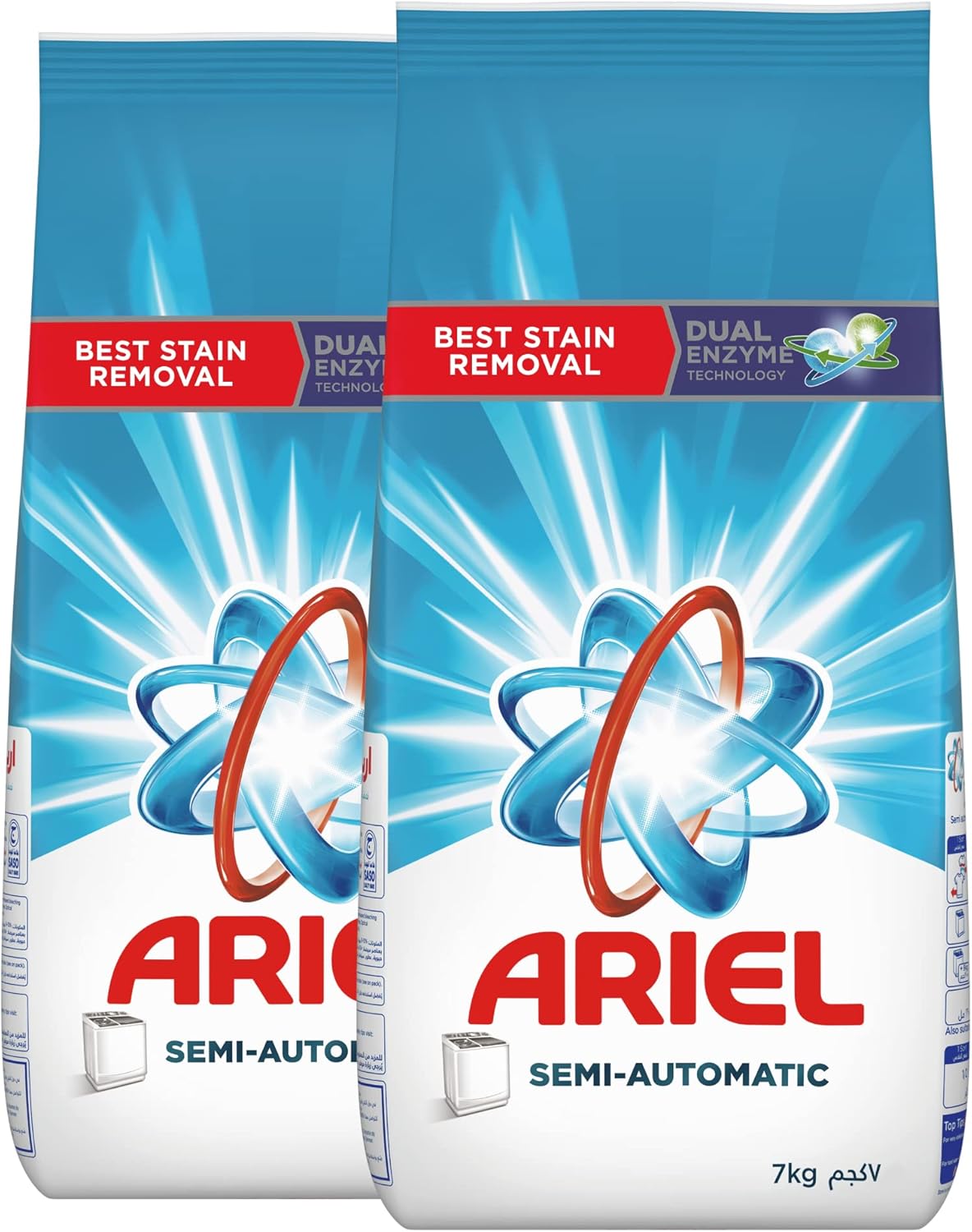 Ariel Semi-Automatic Laundry Detergent Powder, Original Scent, 2x7KG ...