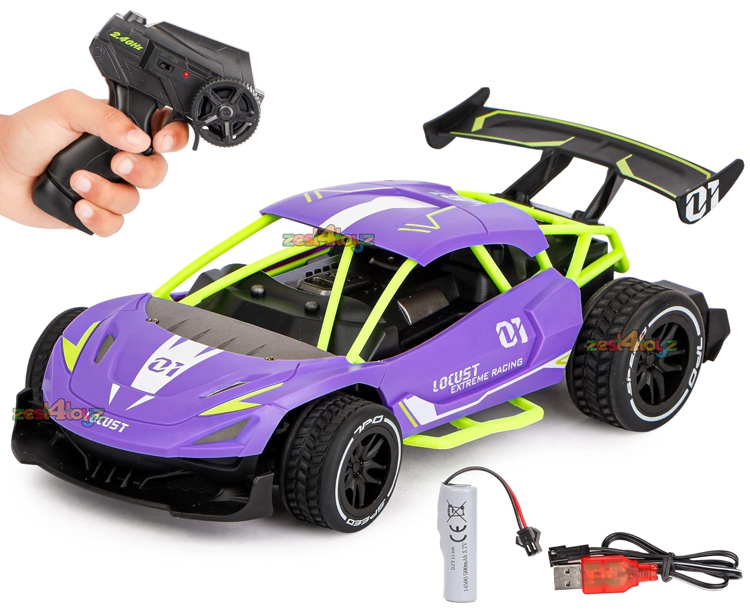 Zest 4 Toyz RC Car Rechargeable Remote Control Racing Car Alloy High Speed Car Toys for Kids ...