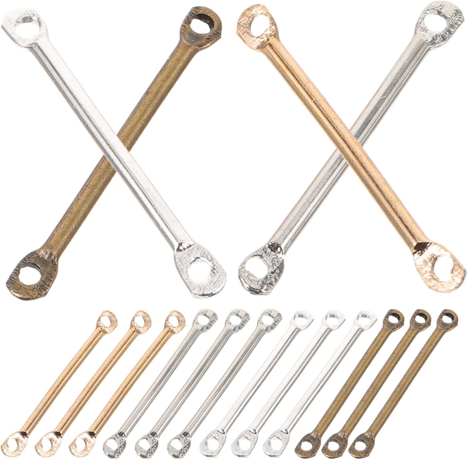 Amazon.com: EXCEART 200pcs Double Hole Round Connecting Rod connectors ...