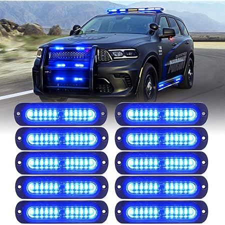 Amazon.com: Xprite Blue LED Emergency Strobe Lights Kit, Surface Flush ...
