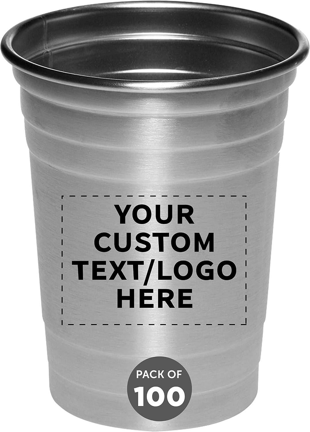 Amazon.com: Custom Stainless Steel Beer Cups 16 oz. Set of 100 ...