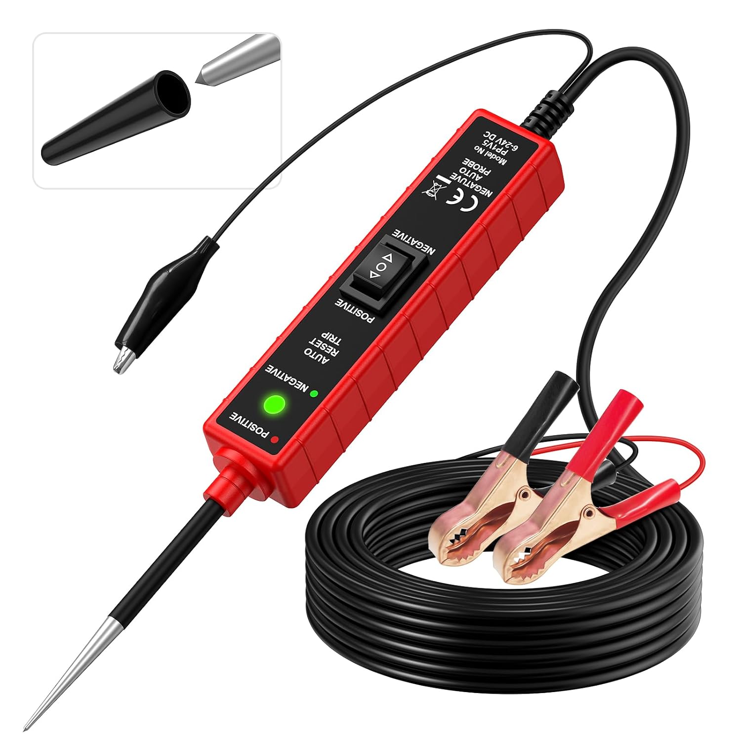 Power Circuit Probe Tester, 6-24V DC Automotive Test Light 12 Volt with ...