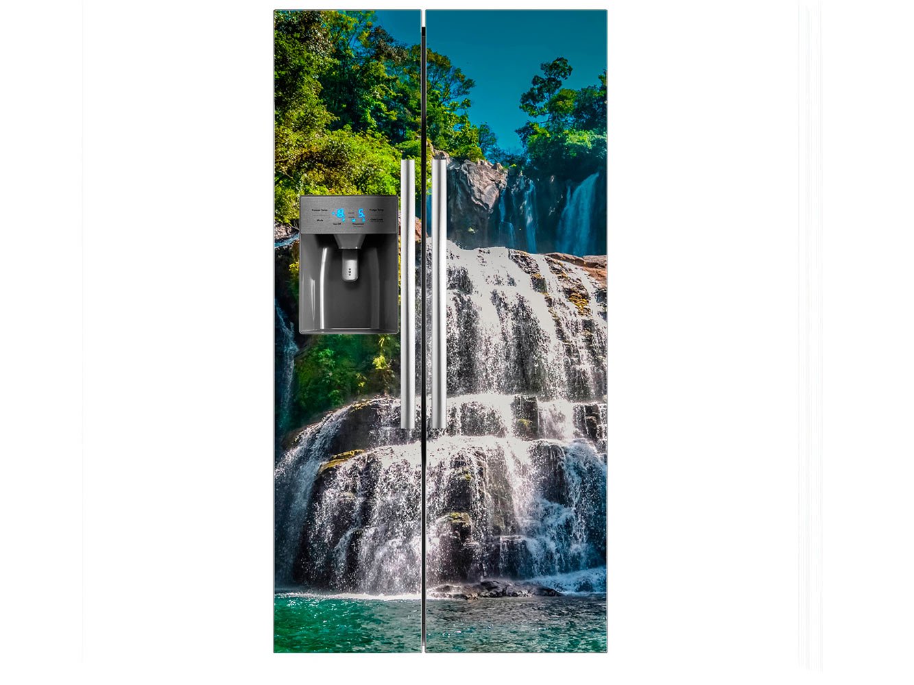 Vinyle réfrigérateur américain espèces fond marin | 90 x 180 cm ...