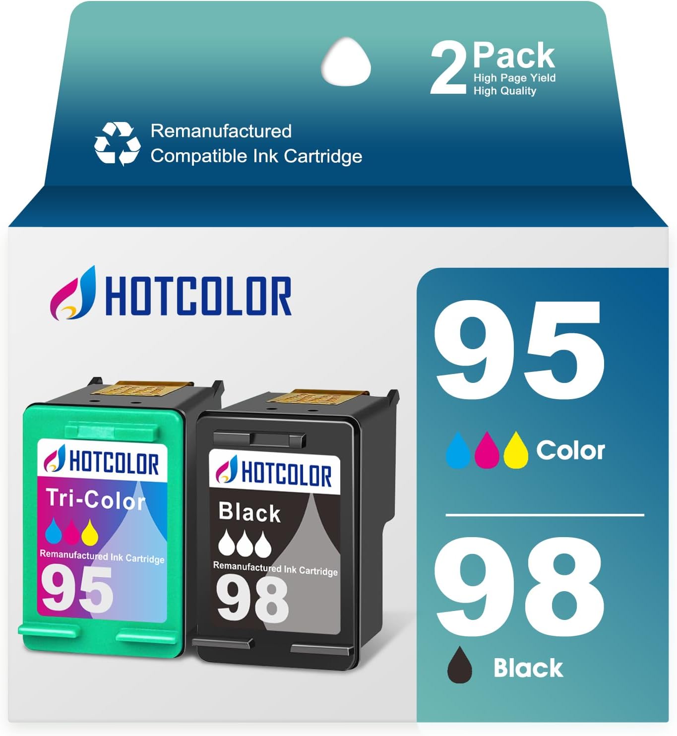 Amazon.com: HOTCOLOR 95 and 98 Ink Cartridge Replacement for hp Ink 95 ...