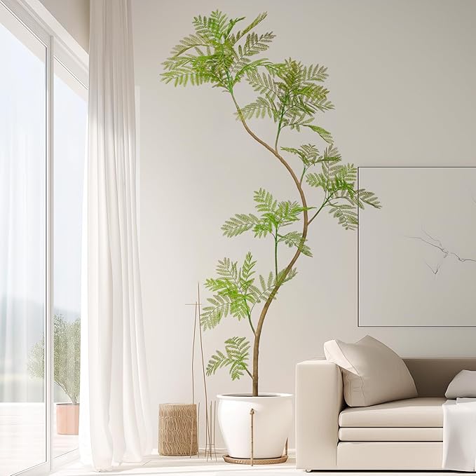 Amazon.com: 7.9ft Artificial Tree Indoor-Fake Tree Faux Plants Indoor ...