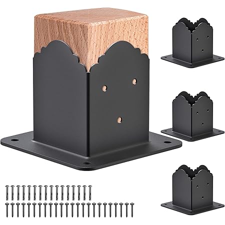 Insaga Decorative 4x4 Post Base, 4x4 Post Bracket (Inner Size 3.6" x 3. ...