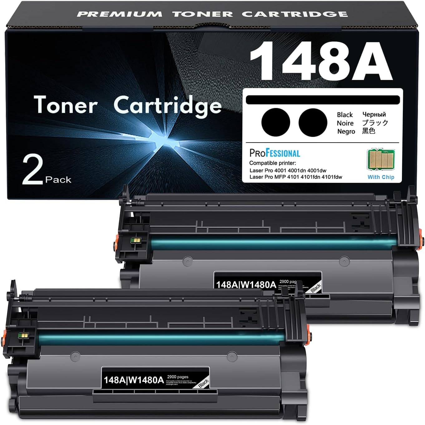 Amazon.com: 148A W1480A Toner Cartridge Black- (with Chip) Replacement ...