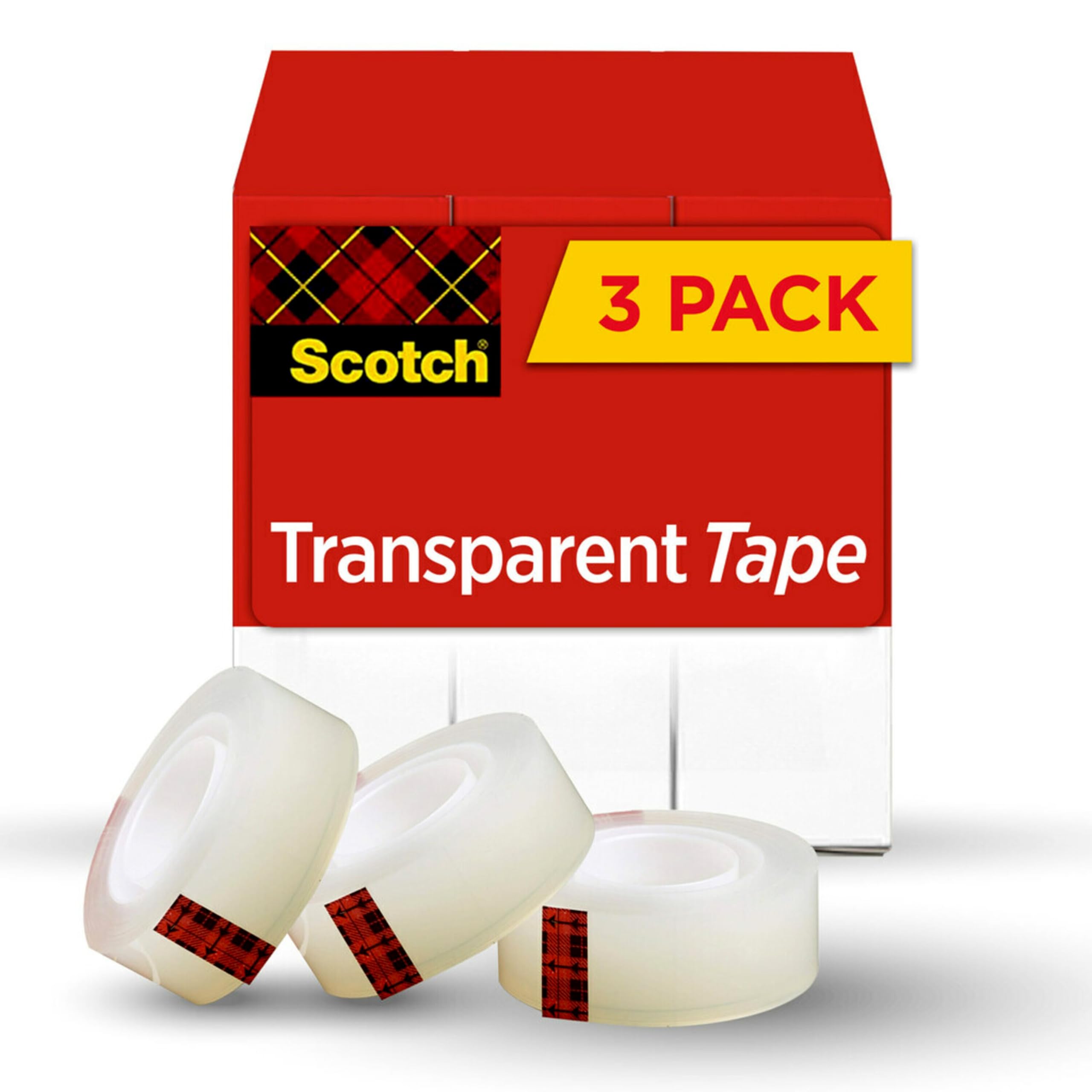 Amazon.com: Scotch Transparent Tape, 3/4 in x 1000 in, 3 Boxes/Pack ...