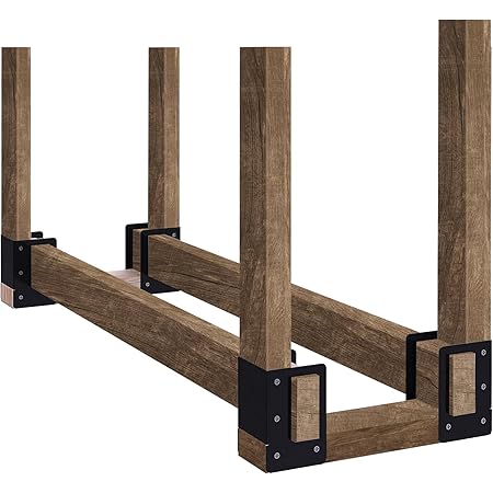BALIE SPACE Outdoor Firewood Rack Brackets Kit for Fire Wood Pile ...