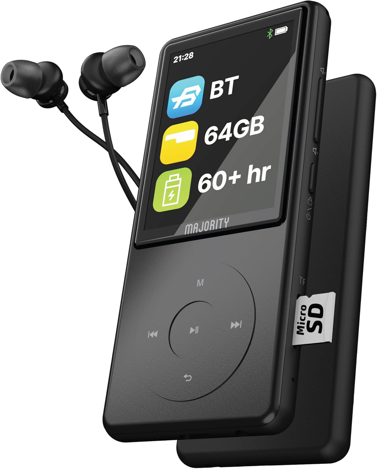 Amazon.com: Bluetooth MP3 Player with Earphones | 64GB Slim, Expandable ...