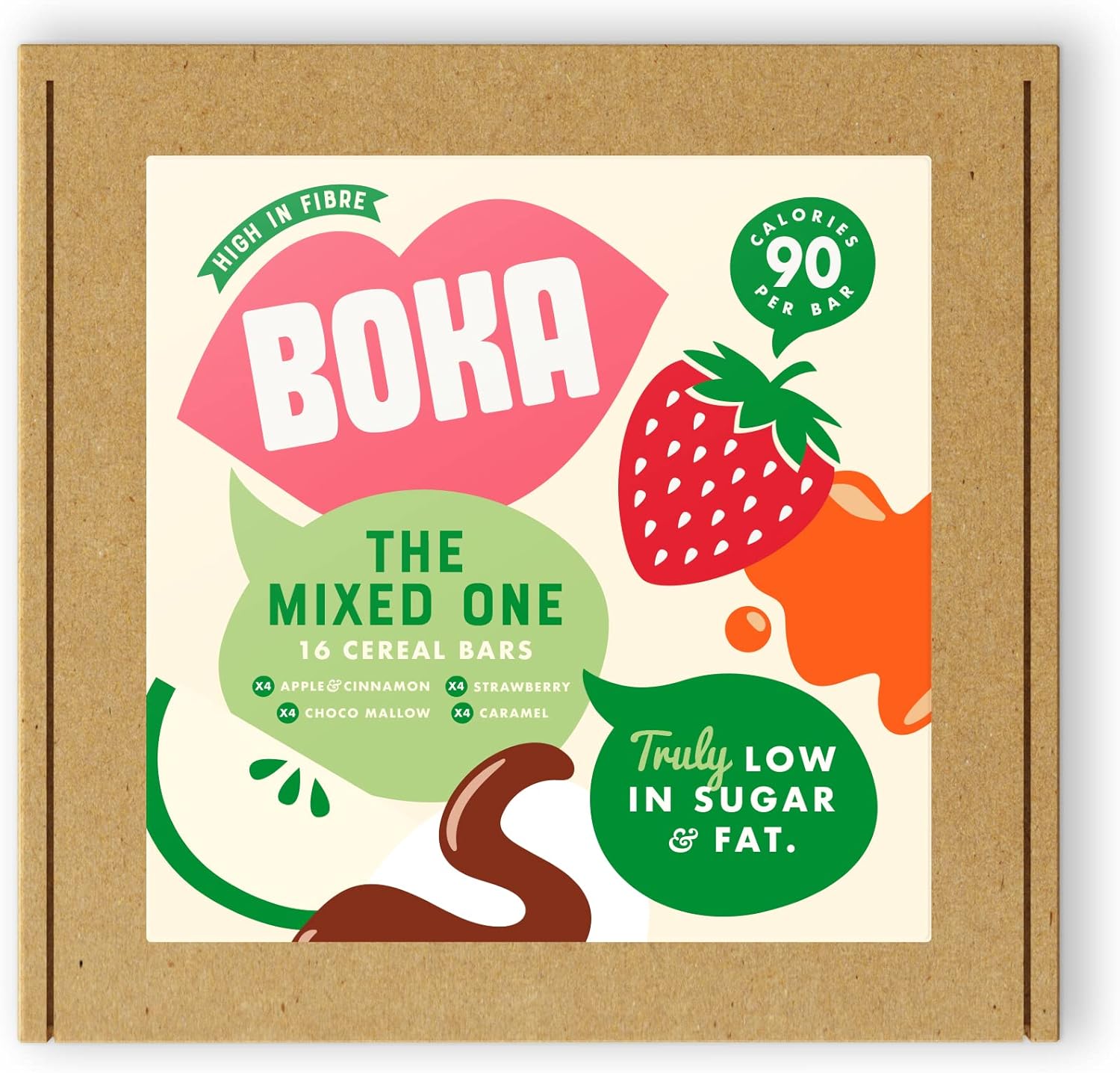 Boka Food - Mixed Flavour Pack of Cereal Bars | Pack of 16 x 30g Bars ...