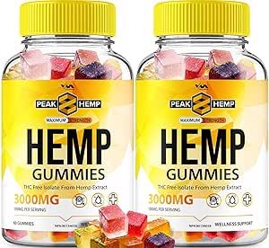 (2 Pack) Peak Hemp Gummies for Men – PeakHemp Maximum Strength 1000MG ...