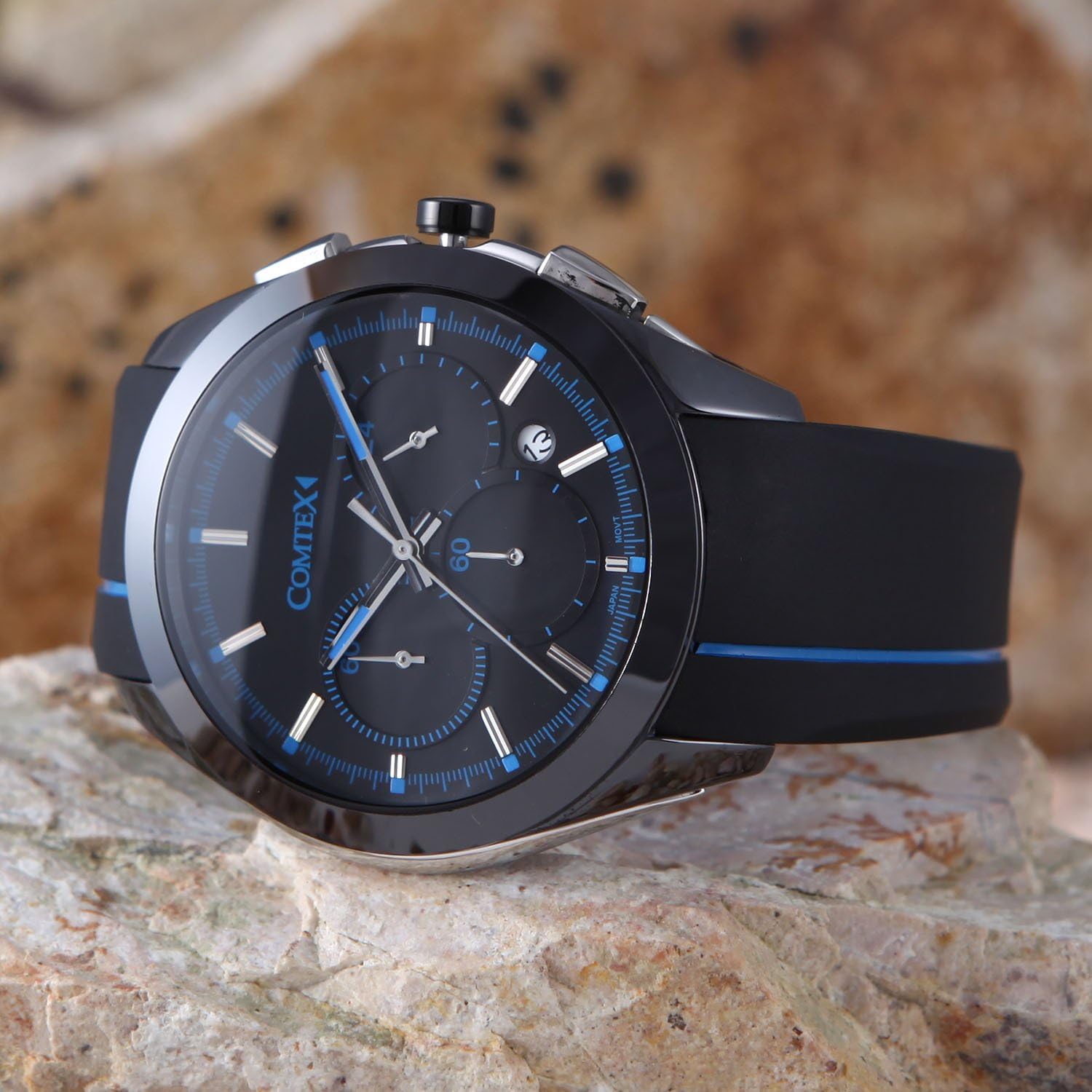 Comtex Men’s Quartz Watch with Large Dial Chronograph Display Sports ...