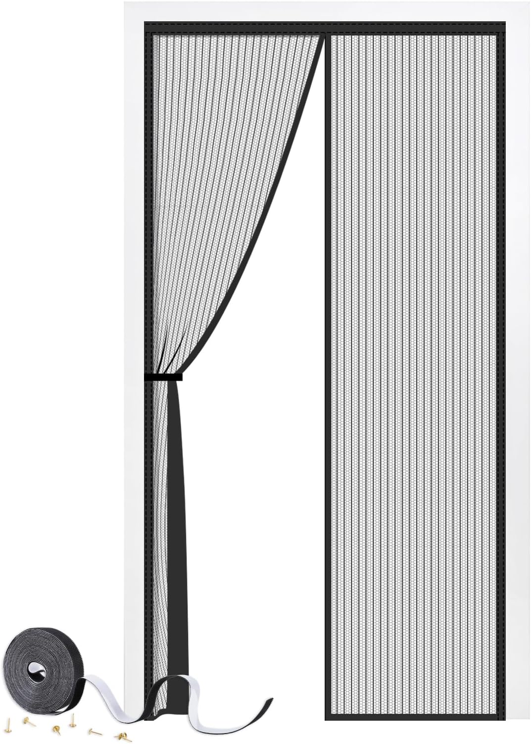 Anpro Magnetic Fly Insect Screen Door Screen Mesh Curtain Fits Door Up ...