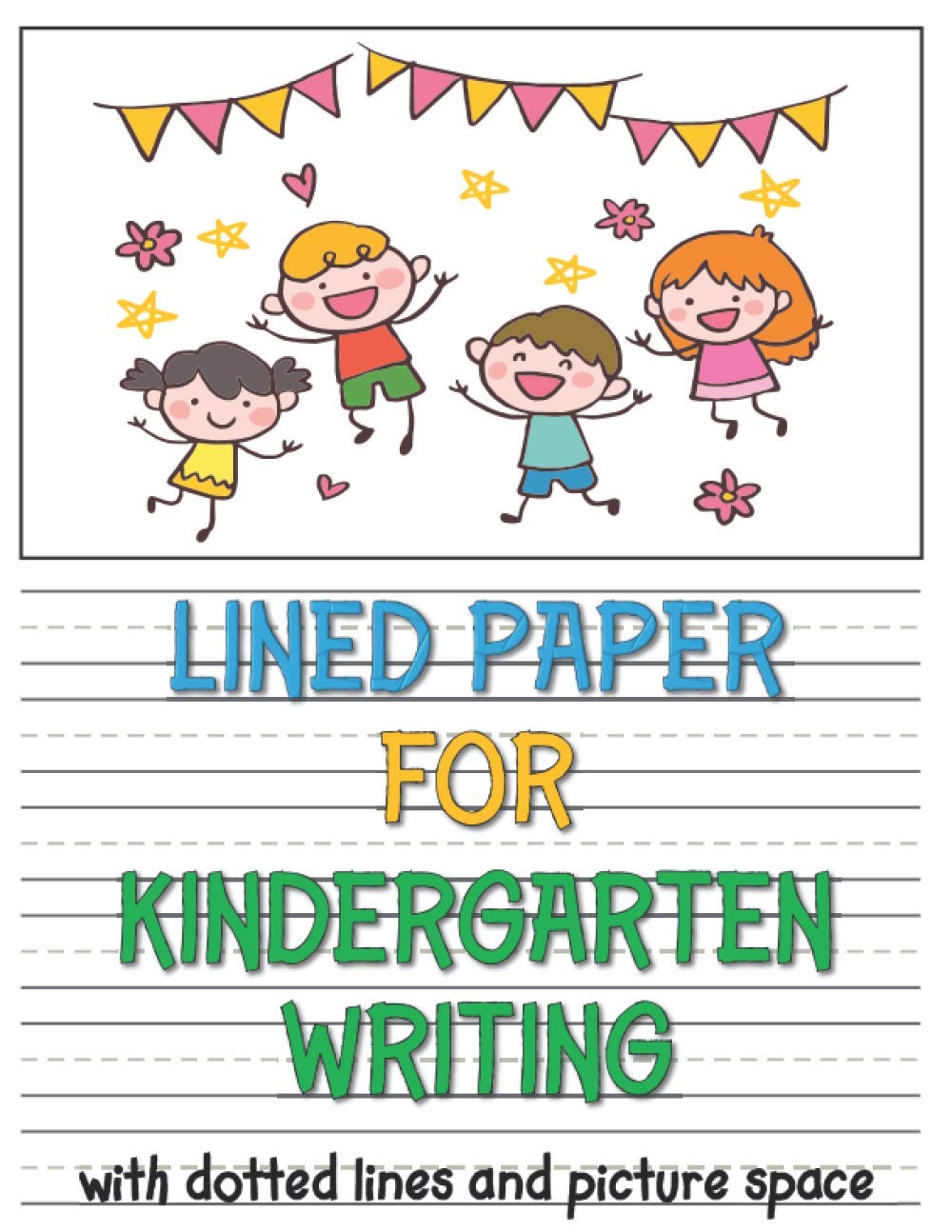 Amazon.com: Lined paper for kindergarten writing: Hand writting ...