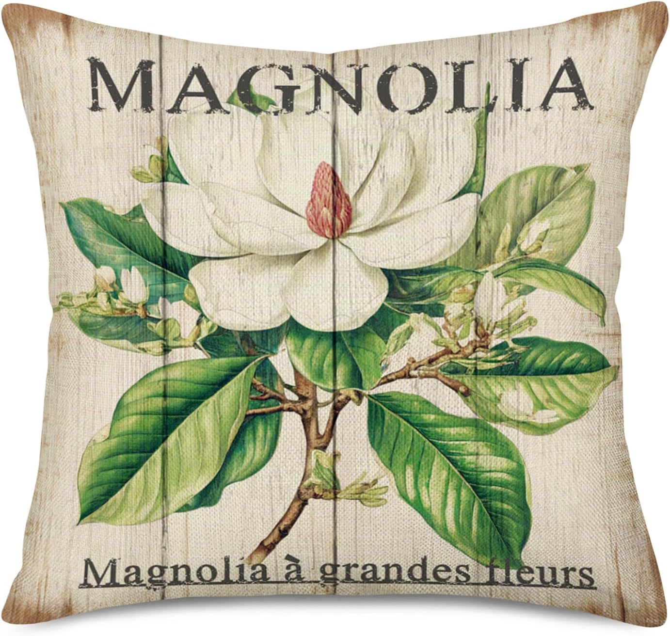 Amazon.com: Tlovudori Throw Pillow Covers Vintage Board Flower Print ...