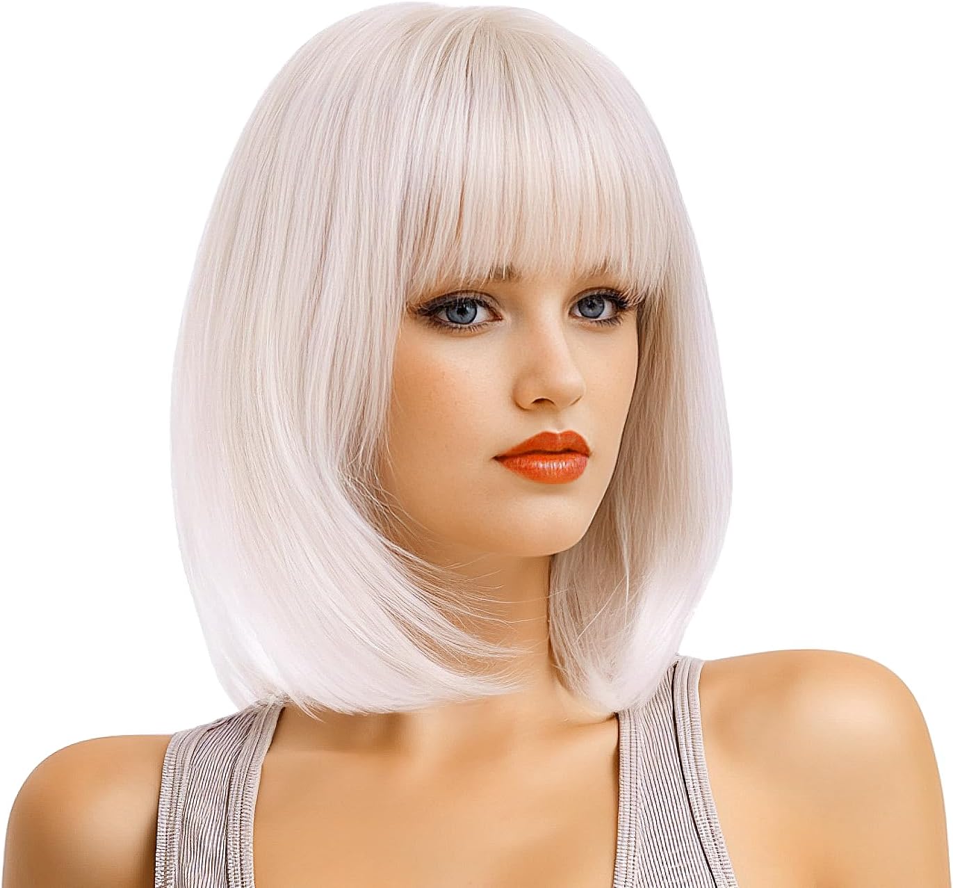 Amazon.com : WTHCOS Blonde Bob Wig with Bangs Short Bob Wigs for Women ...