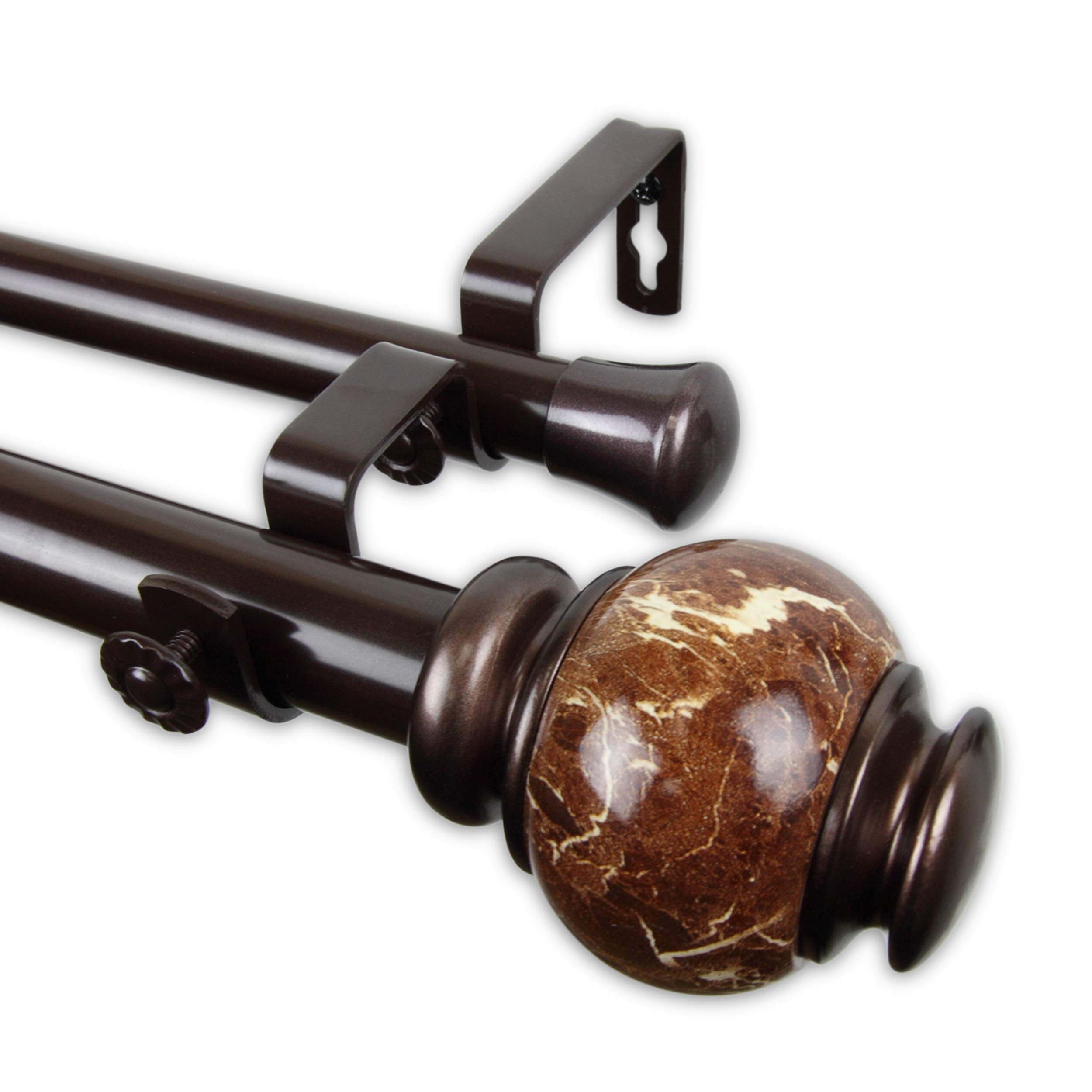 Rod Desyne 1" Fleck Double Curtain Rod, 160-240 inch, Bronze