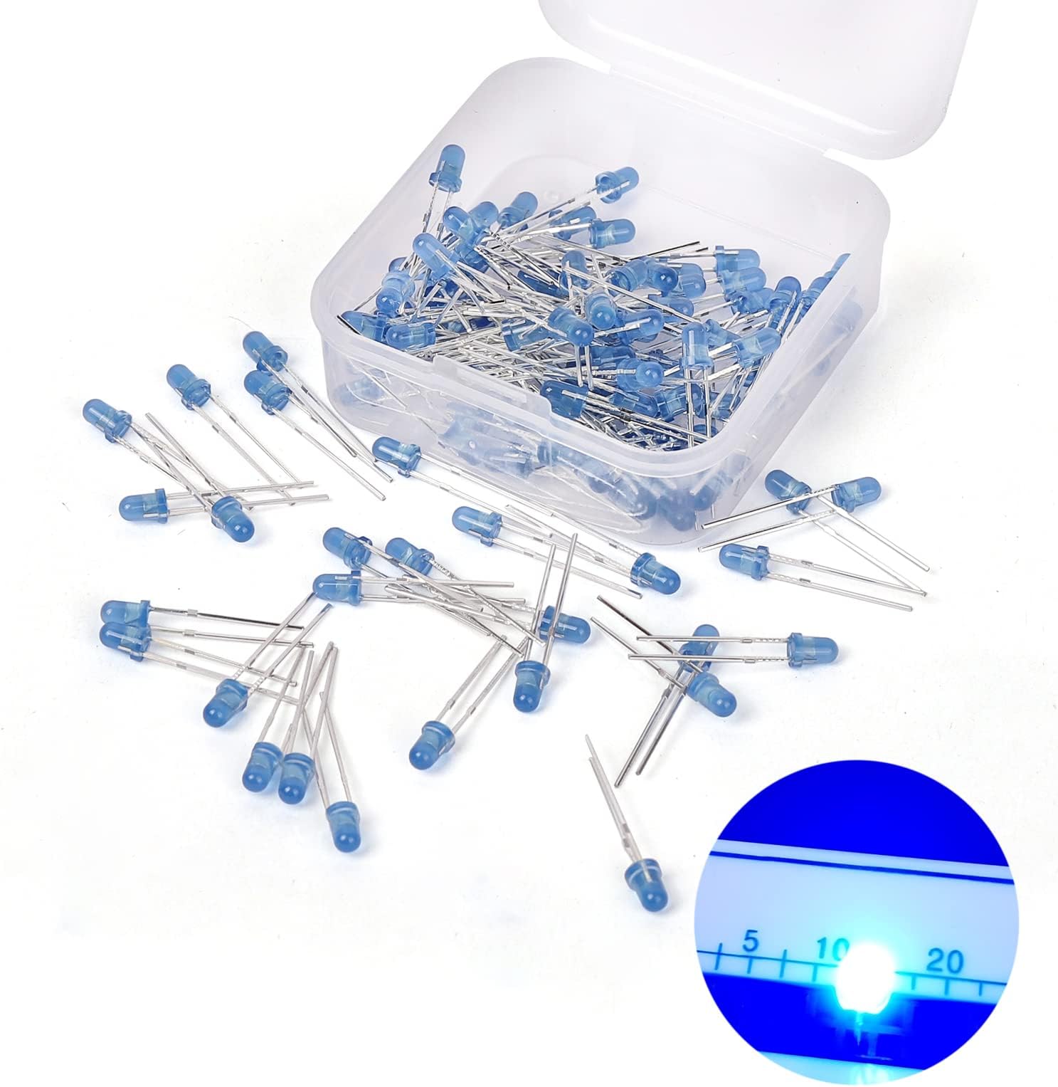 Amazon.com: 3mm Led Diode Lights, 120Pcs 3mm Blue Led Emitting Assorted, Round Diode Light ...