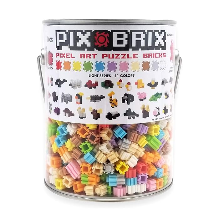 Buy Pix Brix Pixel Art Puzzle Bricks Bucket – 1,500 Piece Pixel Art Kit ...