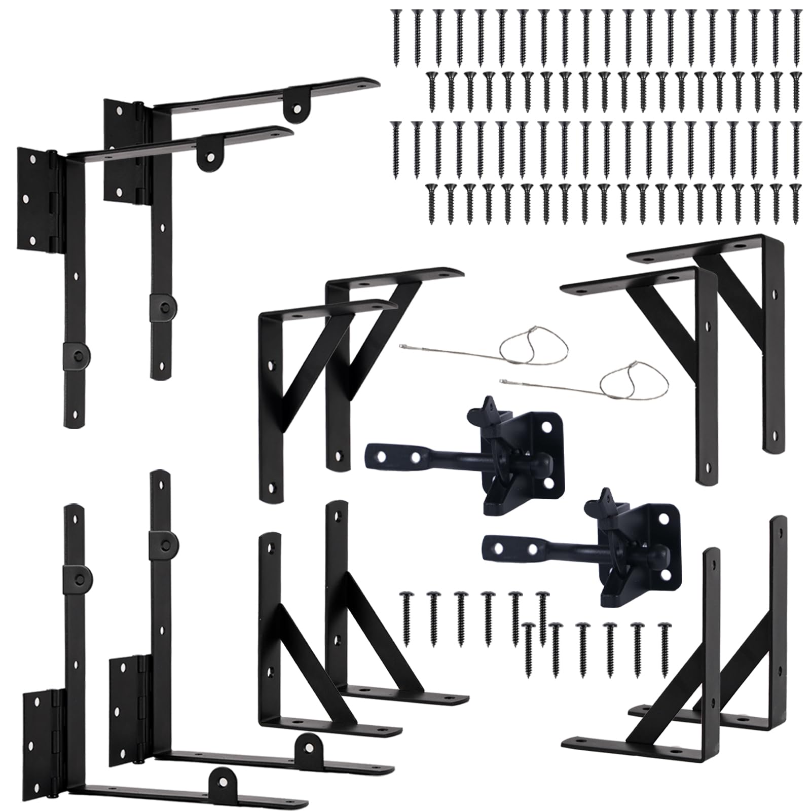 Gate Corner Brace Bracket Anti Sag - 2 Set,Frame Hardware Kit with Gate ...