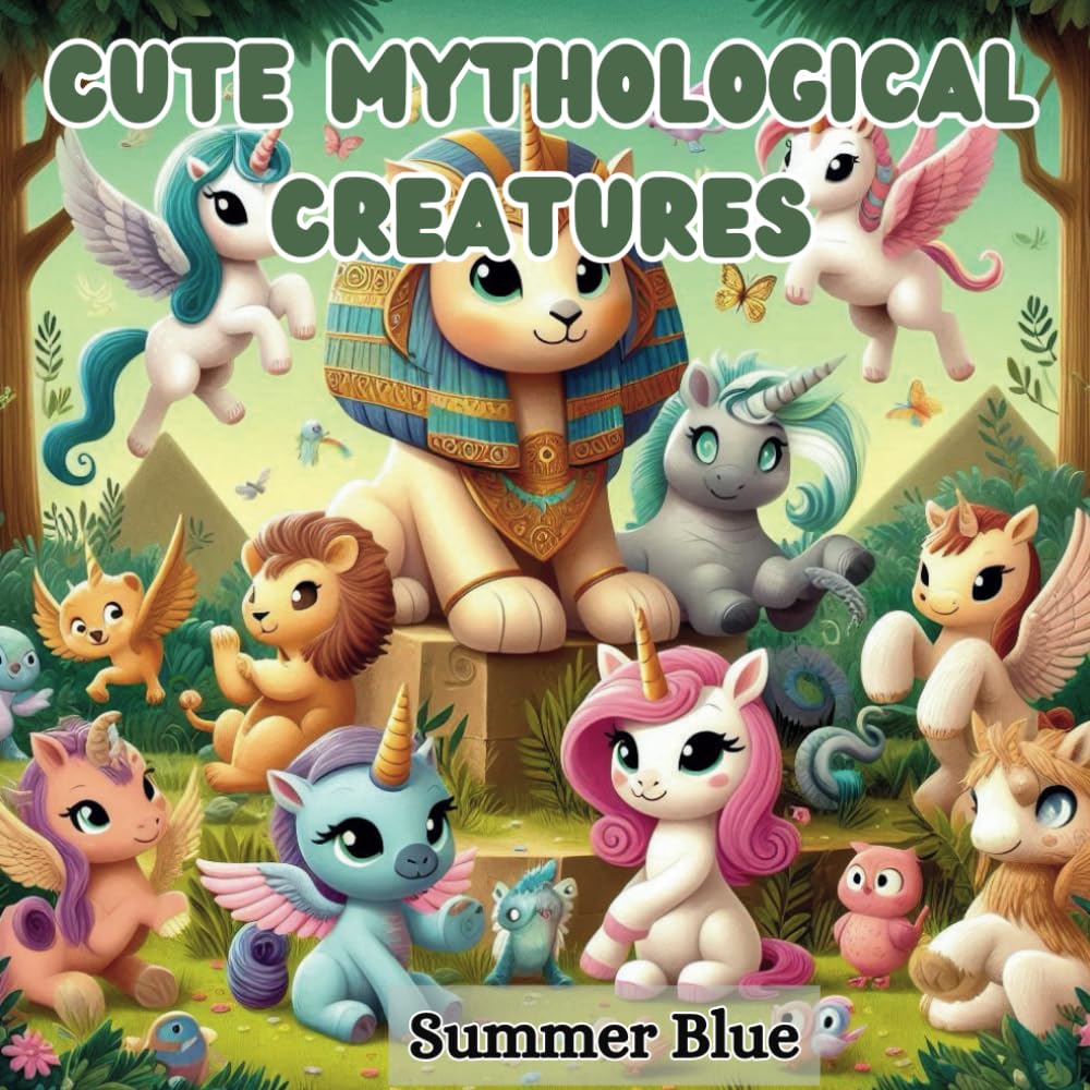 Cute Mythological Creatures Coloring Book: Charming And Whimsical ...