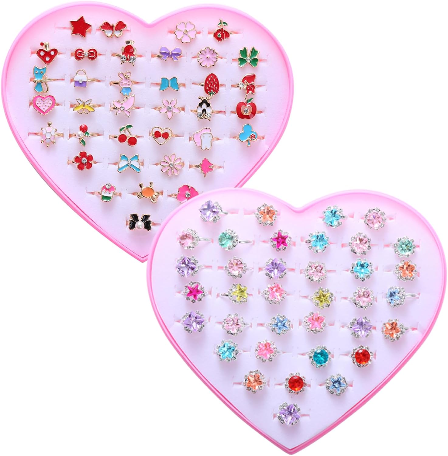 Amazon.com: PASEMM 36pcs Little Girl Jewel Rings & 36pcs Little Girl ...