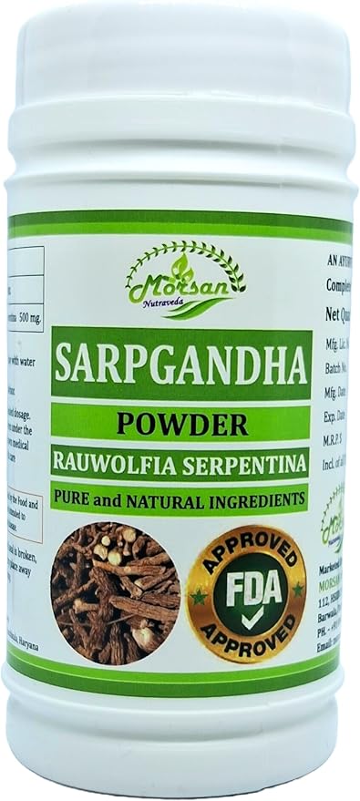 Amazon.com: Morsan Nutraveda Sarpgandha (Rauwolfia Serpentina) Powder ...