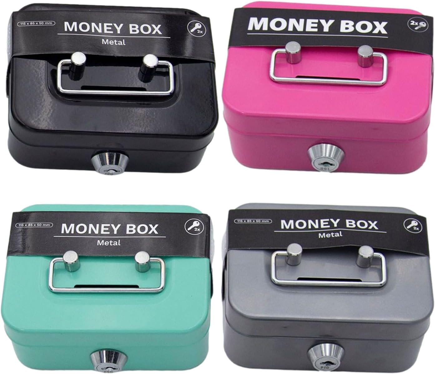 Fenhua Money Box With Key, Money Tin With Lock, Small Lockable Cash Box ...