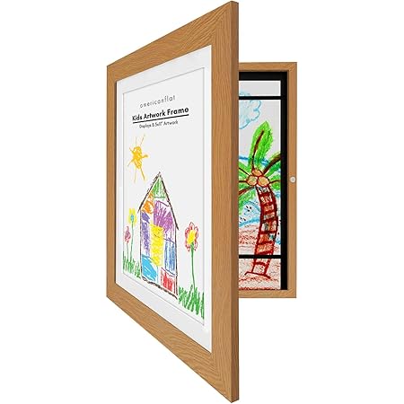 Amazon.com: Americanflat Front Loading Kids Art Frame in Dark Oak - 8 ...