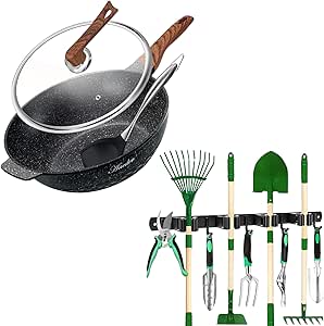 Amazon.com: ANEDER Wok Pan Nonstick 12.5 Inch, Frying Pan with Lid ...