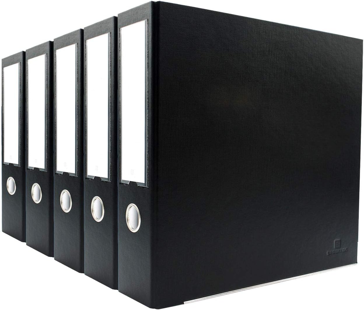 Bindertek 3-Ring 3-Inch Premium Linen Textured Binder 5-Pack, Black ...