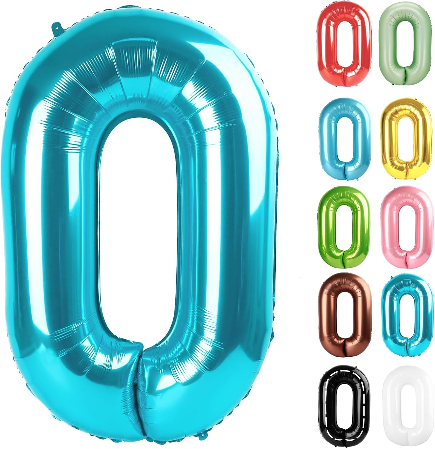Light Blue Number 0 Balloon 40 Inch, 0 Balloon Numberfor 10th 20th 30th ...