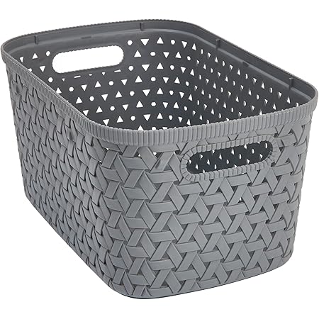 Store & Order Stackable Small Storage Basket - Decorative Plastic Box ...