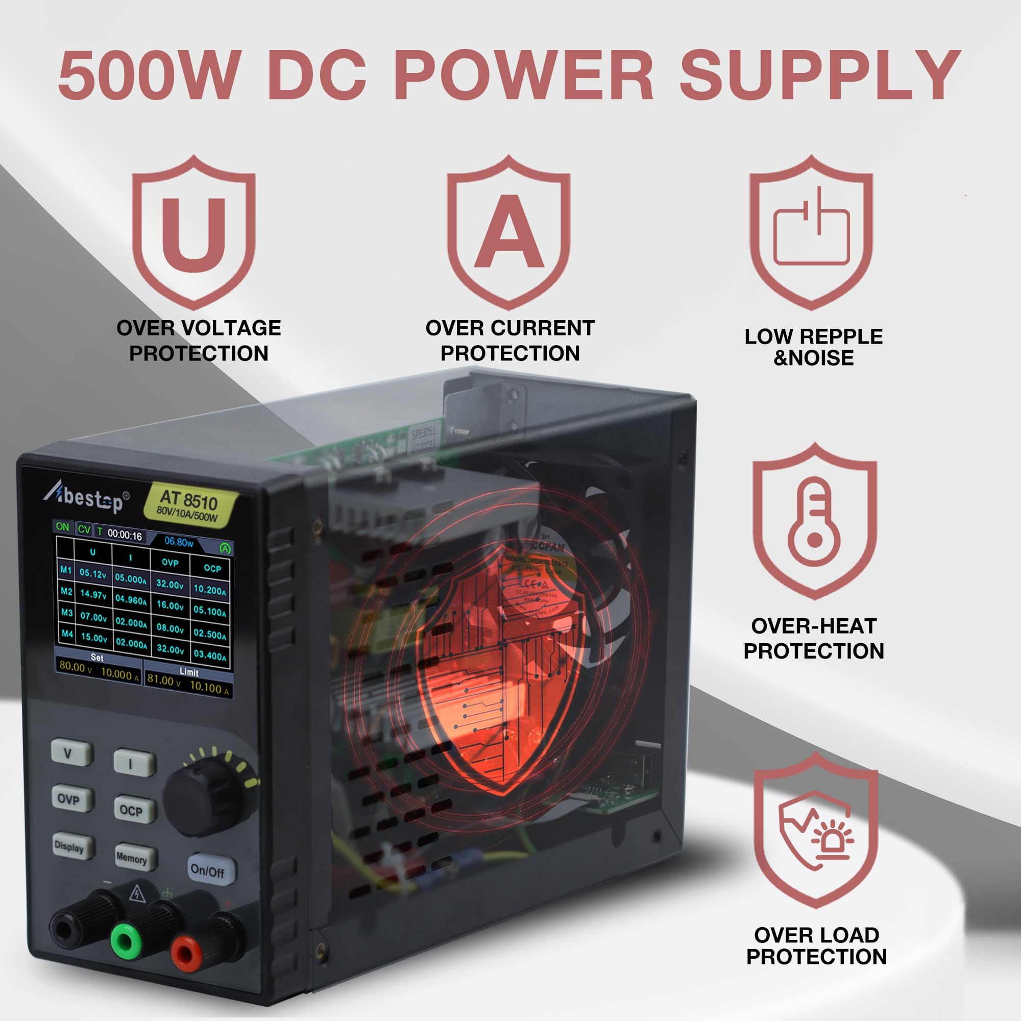 Snapklik.com : DC Power Supply Variable, 80V 10A 500W High Output DC ...