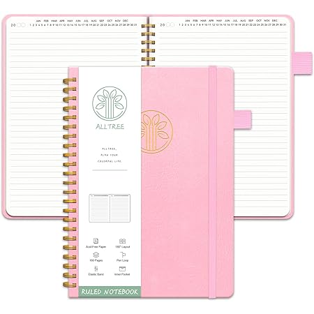 Amazon.com : Alltree Lined Journal Notebook, Spiral Notebook, Leather ...