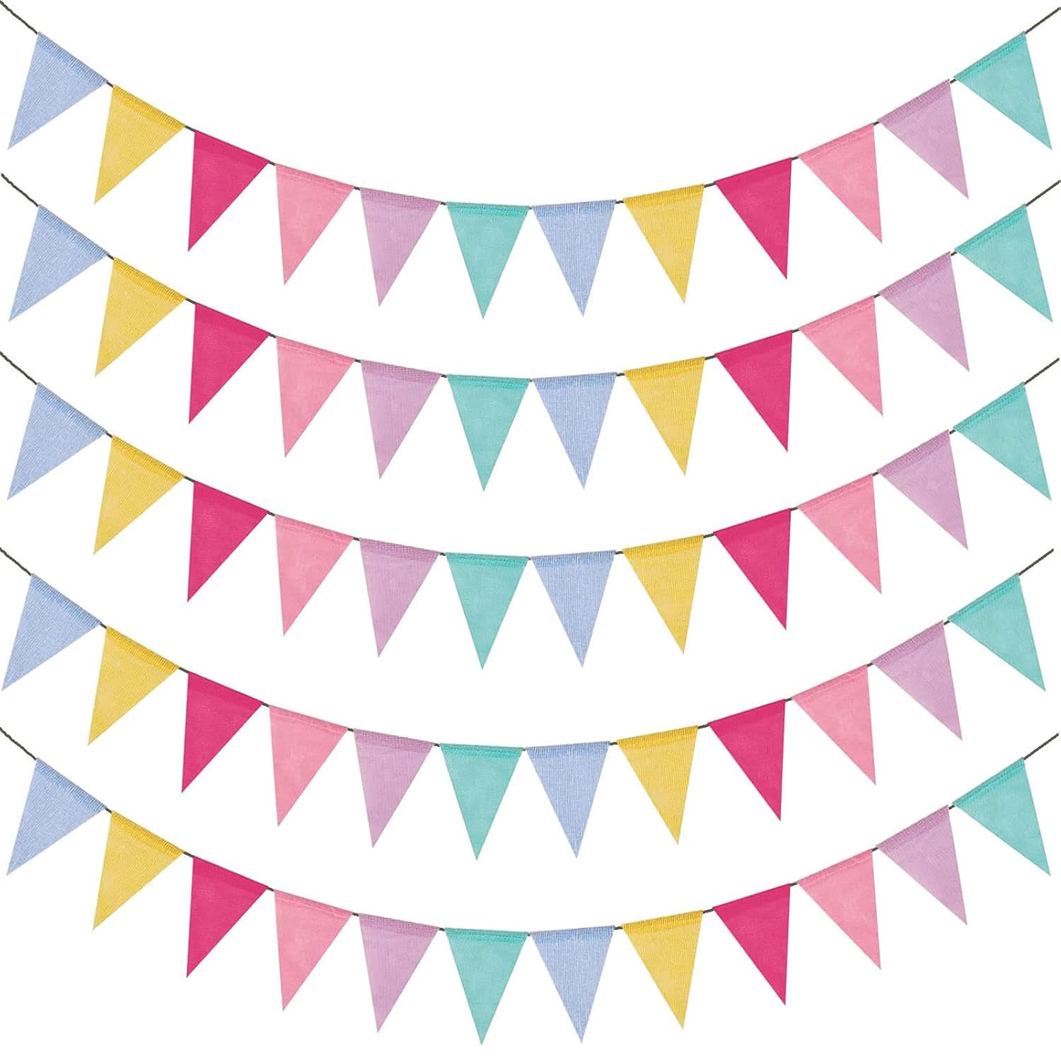 Geetamoor Guirlande de Fanions, 5 pièces Drapeaux de Triangle ...