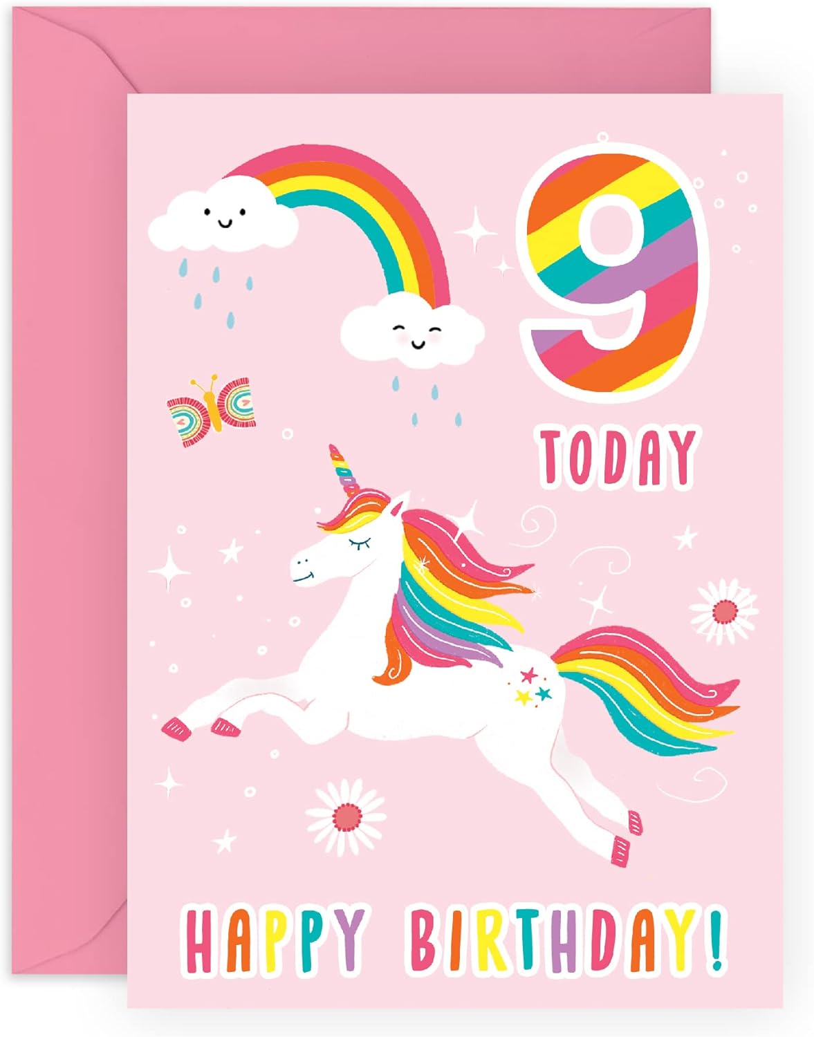 Central 23 Girl Birthday Card - Happy 9th Birthday Card for Girls ...