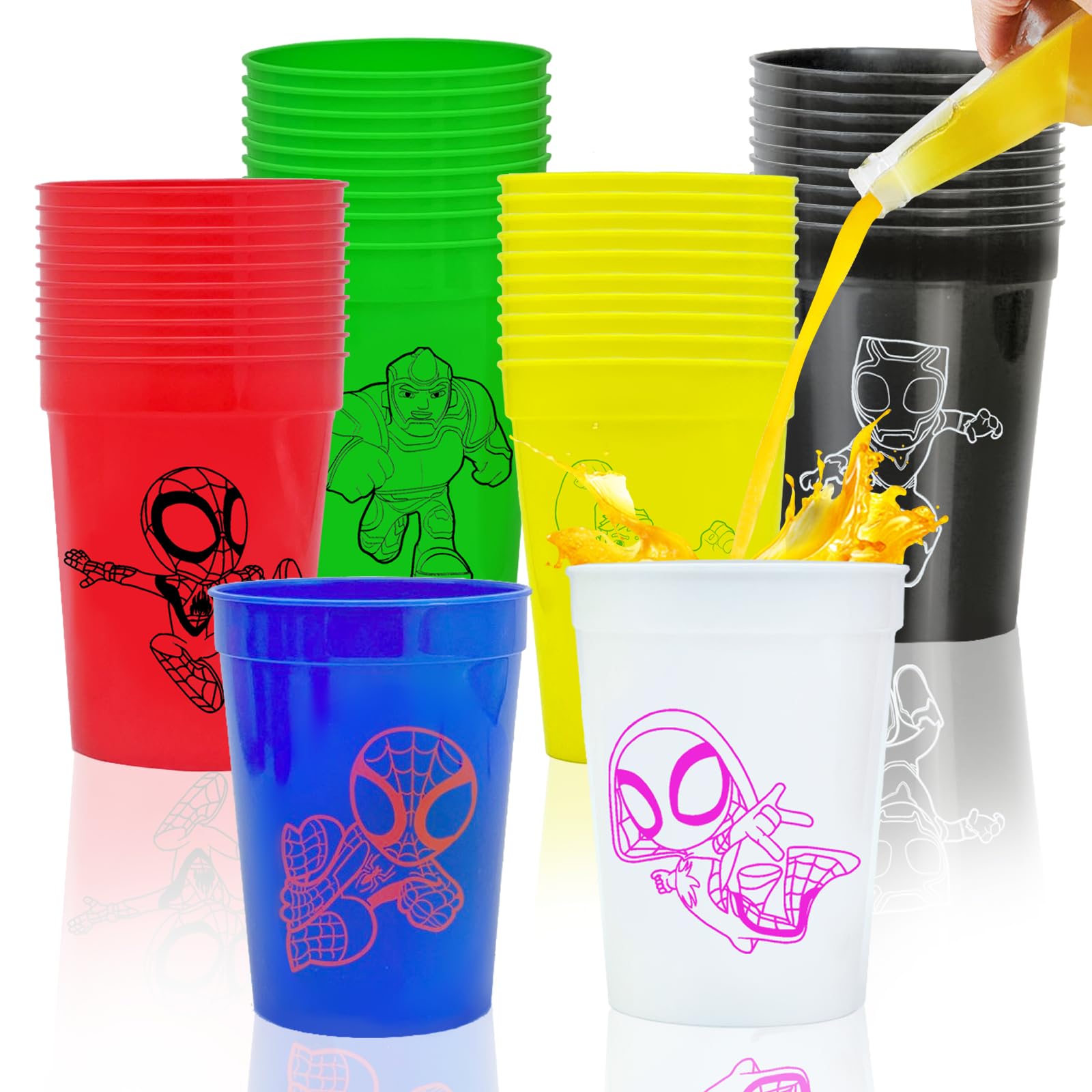 Snapklik.com : 24 Pcs Spider Party Favors 12 OZ Spider Reusable Plastic ...